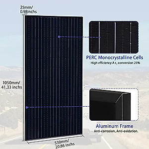 WUZECK Solar Panel Kit 12V 200W Lightweight 100Watt Monocrystalline PV Module with 20A Charge Controller Off Grid Power for Boat Rvs Cabin Battery Backup(200W Solar Panel kit)