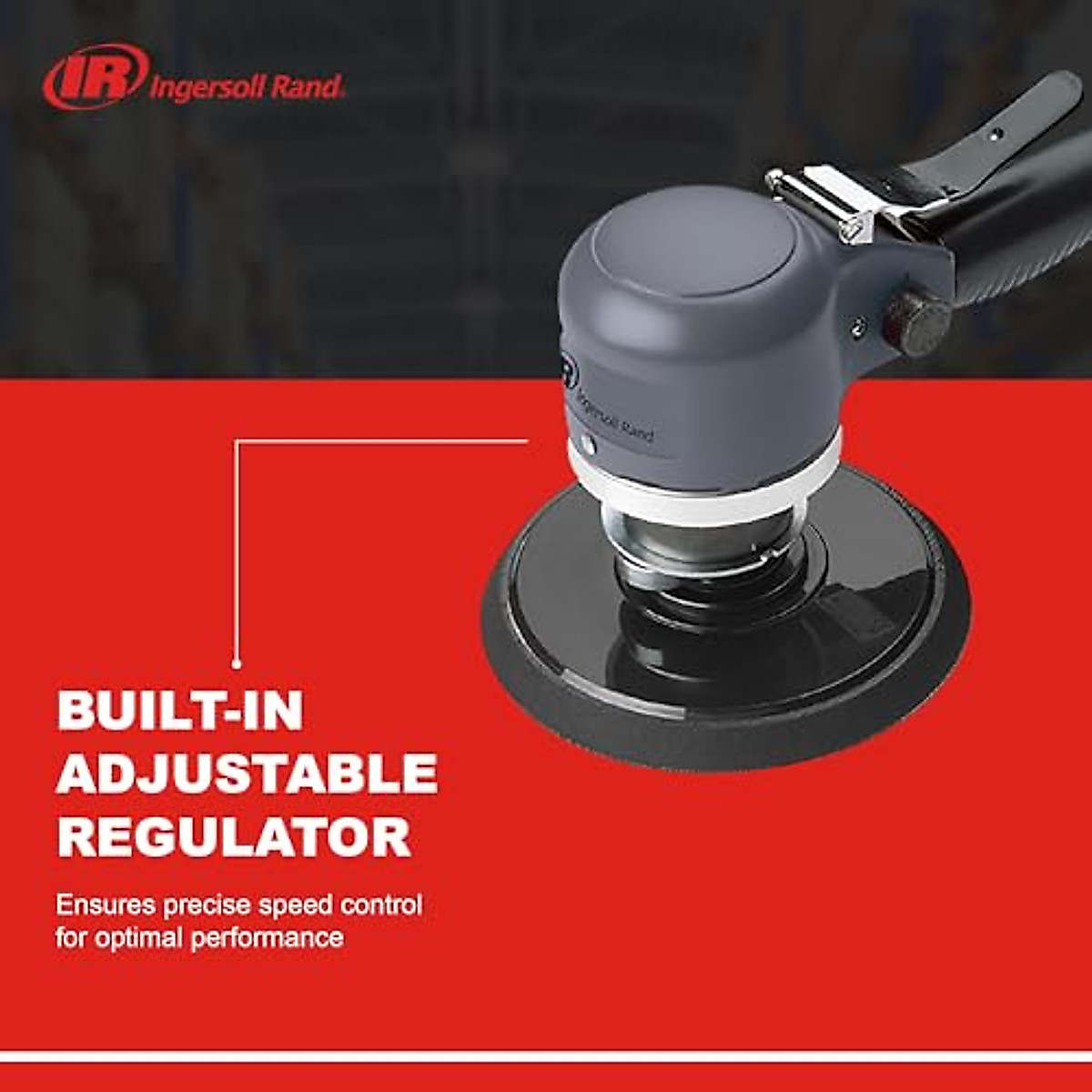 Ingersoll Rand 311A Dual-Action Angle Air Sander, 6" Adhesive Pad, 12,000 rpm, 0.25 hp, Side Exhaust
