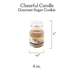 A Cheerful Giver - Gourmet Sugar Cookie Scented Glass Jar Candle (6 oz) with Lid & True to Life Fragrance Made in USA