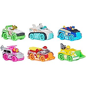 Paw Patrol, True Metal Neon Rescue Vehicle Gift Pack of 6 Collectible Die-Cast Toy Cars, 1:55 Scale, Kids Toys for Boys and Girls Ages 3 and up