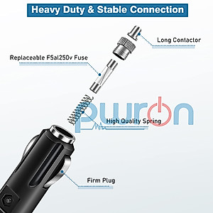 PwrON 12V Radar Detectors Adapter Car Charger Compatible with Beltronics/Escort Passport 9500i 8500 X50 / Valentine One V1 Vehicle Lighter Adapter, 6FT Power Cord