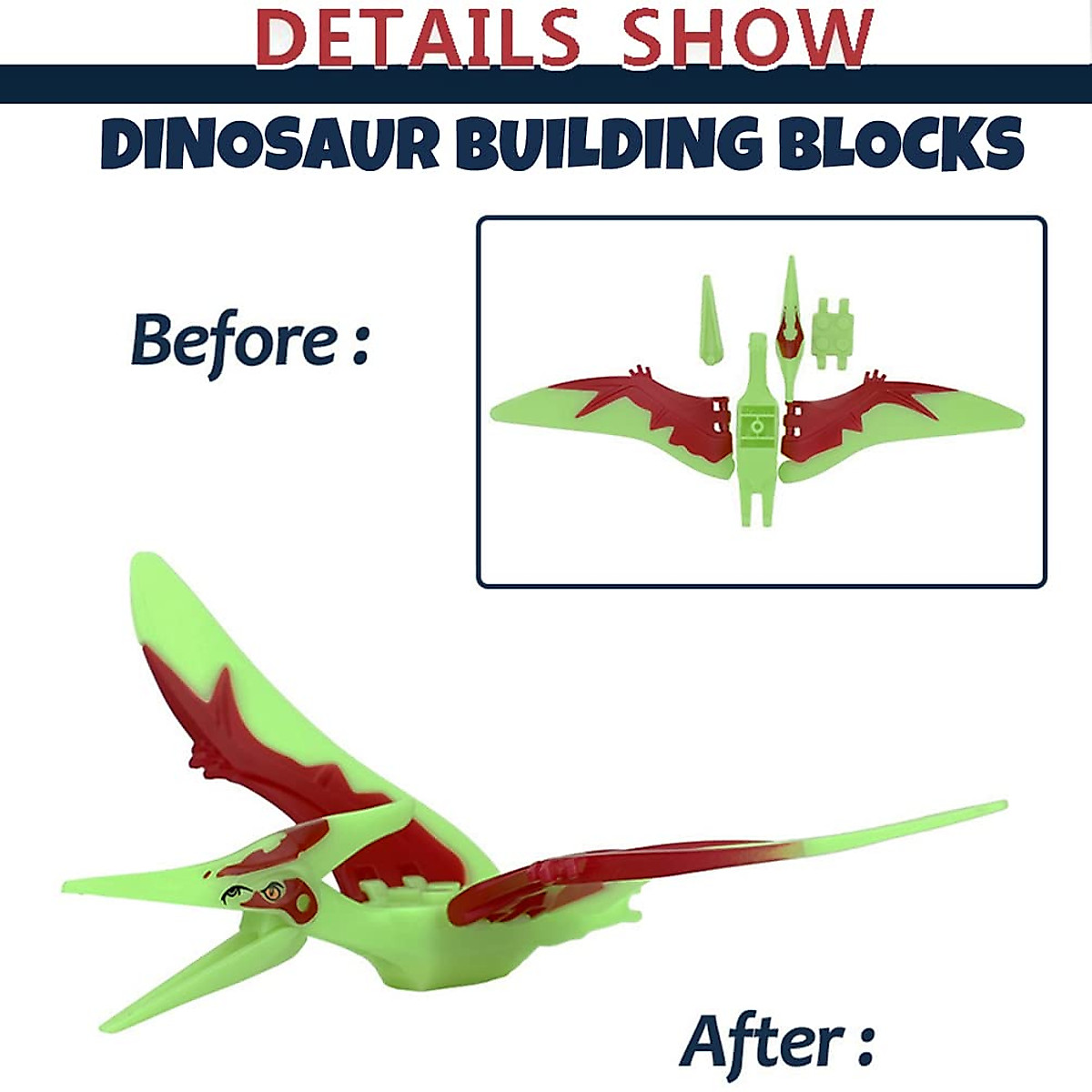 16 Pack: Compatible Dinosaurs Mini Figures for Jurassic World Building Blocks Toys, Glow in The Dark Toy Mini Figures, Bulk Party Favors for Kids Play