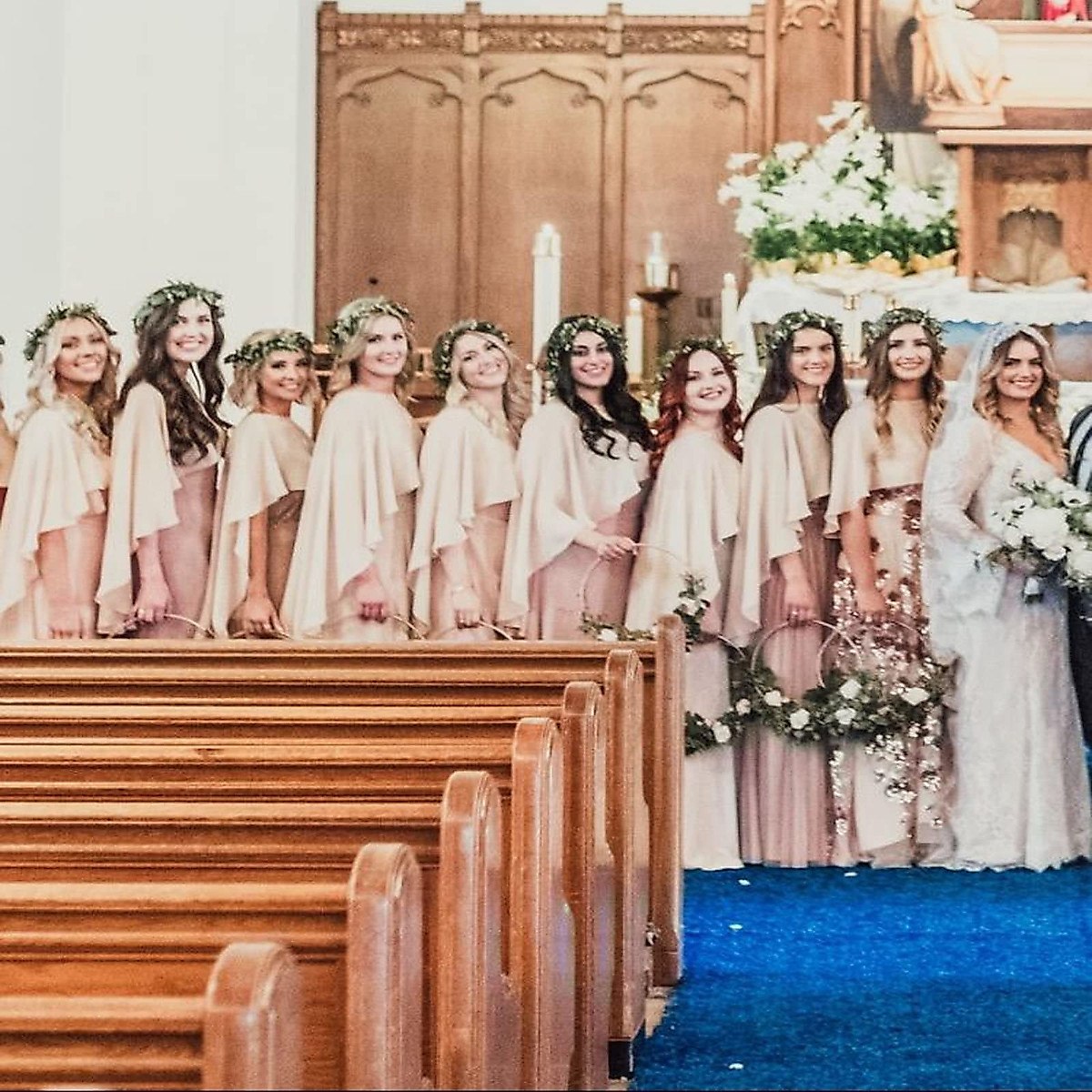 Pukguro Sheer Shawls and Wraps for Evening Dresses Chiffon Capes for Women Soft Wedding Cover Up White