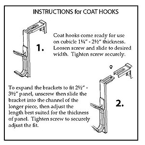 Officemate Double Coat Hooks for Cubicle Panels, Adjustable, Comes in 2 Pack (22009)