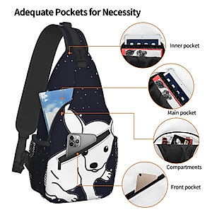 Chihuahua Puppy Chest Bag Shoulder Bag, Funny Animals Sling Backpack Casual Travel Bag for Men and Women