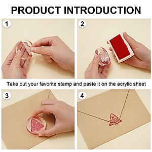 Whaline 4 Sheet Christmas Words Clear Stamps Greeting Words Santa Xmas Tree Pattern Silicone Transparent Stamps Border Stamp Cards for DIY Craft Card Making Scrapbooking Embossing Album Decor