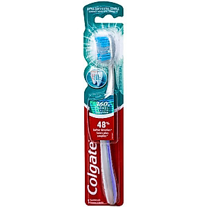 Colgate 360 Enamel Health Sensitive Toothbrush, Compact Head, Extra Soft (Colors Vary) - Pack of 44