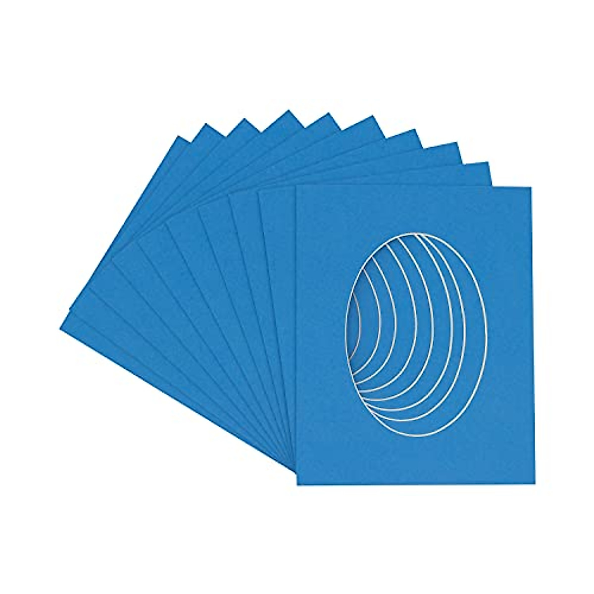 CountryArtHouse Bay Blue Acid Free 13x19 Oval Picture Frame Mat with White Core Bevel Cut for 11x15 Pictures - Fits 13x19 Frame - Pack of 25 Matboards