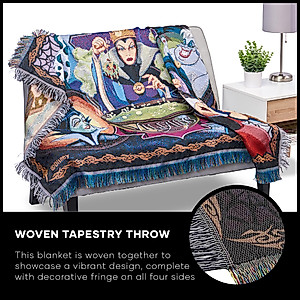 Disney-Pixar Villains, "Vile Villains" Woven Tapestry Throw Blanket, 48" x 60", Multi Color, 1 Count