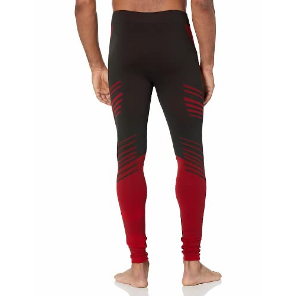 MeetHoo Men's Thermal Underwear Set Seamless Compression Base Layer Winter Gear Sports Long Johns Bottoms, Red, Large
