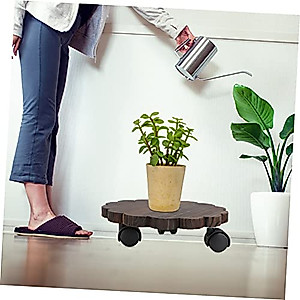 GANAZONO 1pc Removable Tray Round Planter Heavy Duty Shelf Brackets Carts with Wheels Heavy Duty DIY Plant Saucer Flower Pot Roller Flower Pot Caddy Simple Flowerpot Tray Flower Pot Base