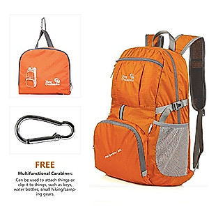 Outlander Packable Lightweight Travel Hiking Backpack Daypack (New Orange)