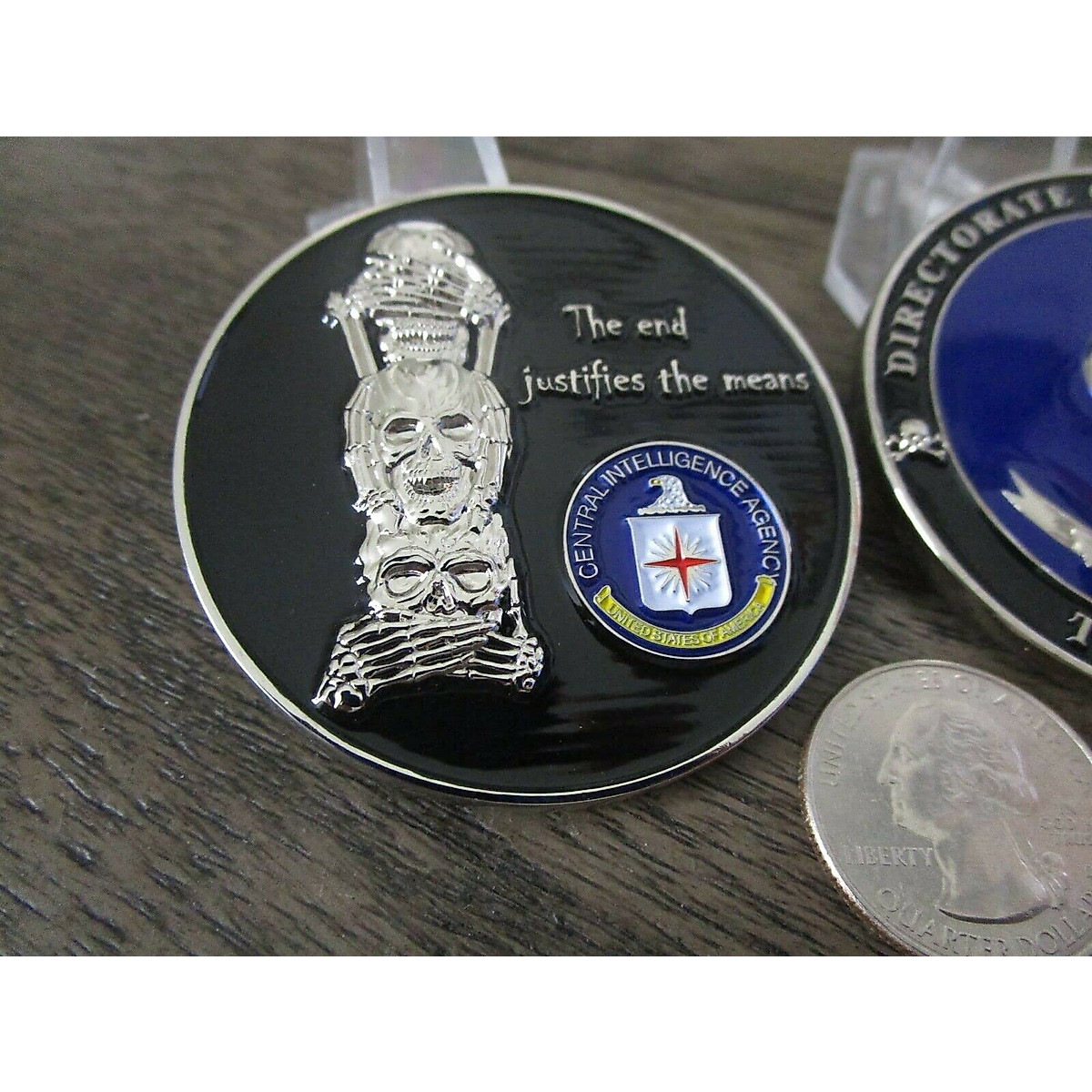 Oneworldtreasures CIA Directorate of Operations Clandestine End Justifies The Means Challenge Coin
