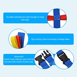 Children Safety Walking Rope with 12 Handles For Childcare Daycare Preschool Kindergarten School Field Trips Outdoor Activities - Extendable Design Adjustable & Safe Wristbands - 2024 Upgraded Version