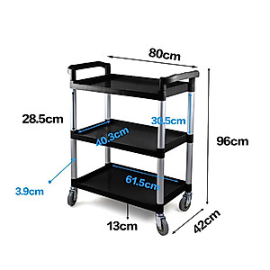 INDYAH Movable Trolleys, Kitchen Storage Hand Trucks, 3 Tier Hotel Catecart,Dining Cart,Fast Restaurant Dish Cart