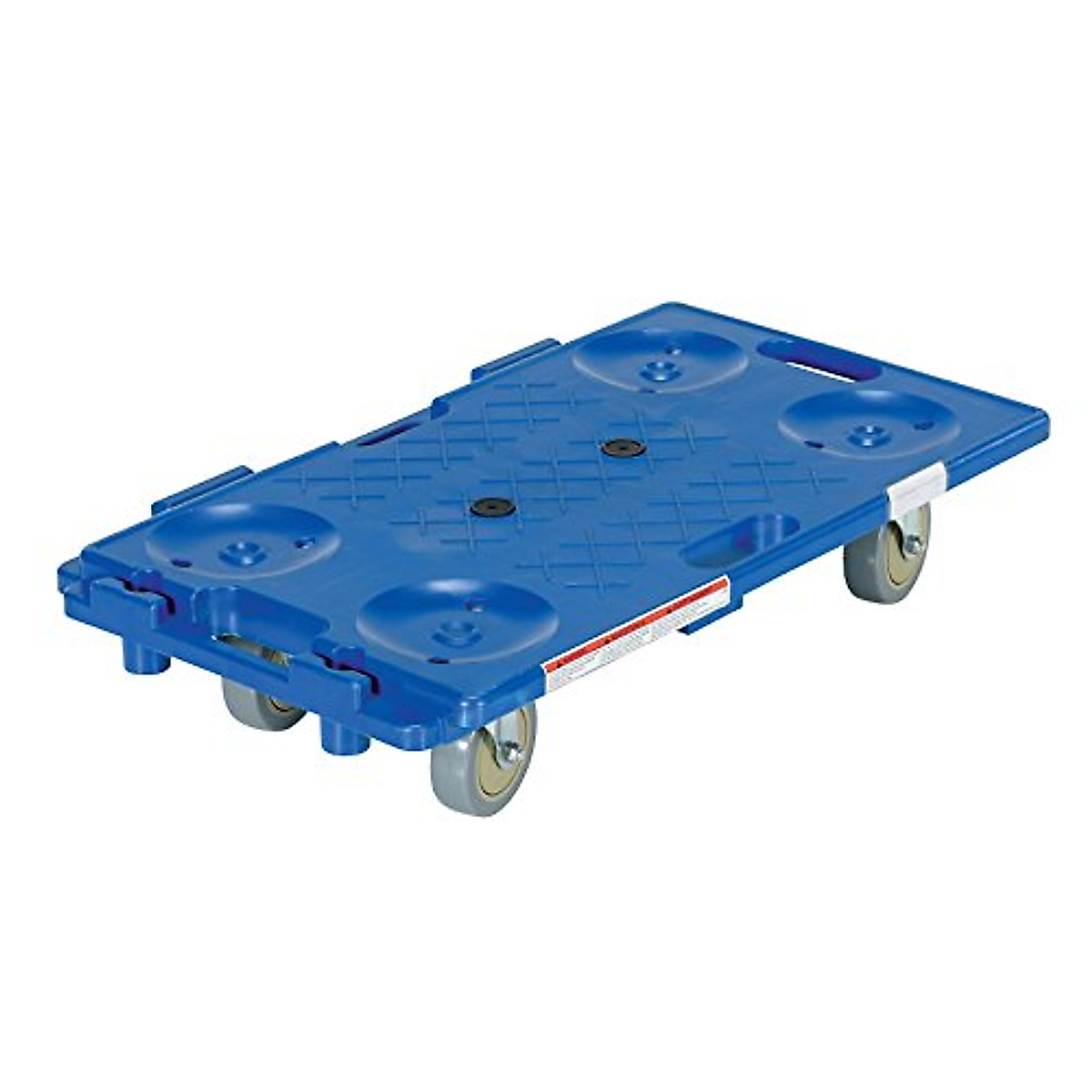 Vestil PCS-1626 Plastic Interlocking Dolly with Polypropylene Caster, 250 lbs Capacity, 16” Width x 26” Length x 6-1/2” Height , Deck Height