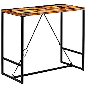 AJSEOYBS Dining Table Mid-Century Vintage Kitchen Table for Person for Dining Room Balcony Cafe Bar,Bar Table Solid Reclaimed Wood 47.2"x23.6"x41.7"