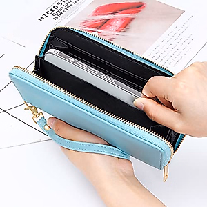 KUKOO Women’s Zip Around Wallet Phone Clutch Purse Card Holder Organizer Wristlet