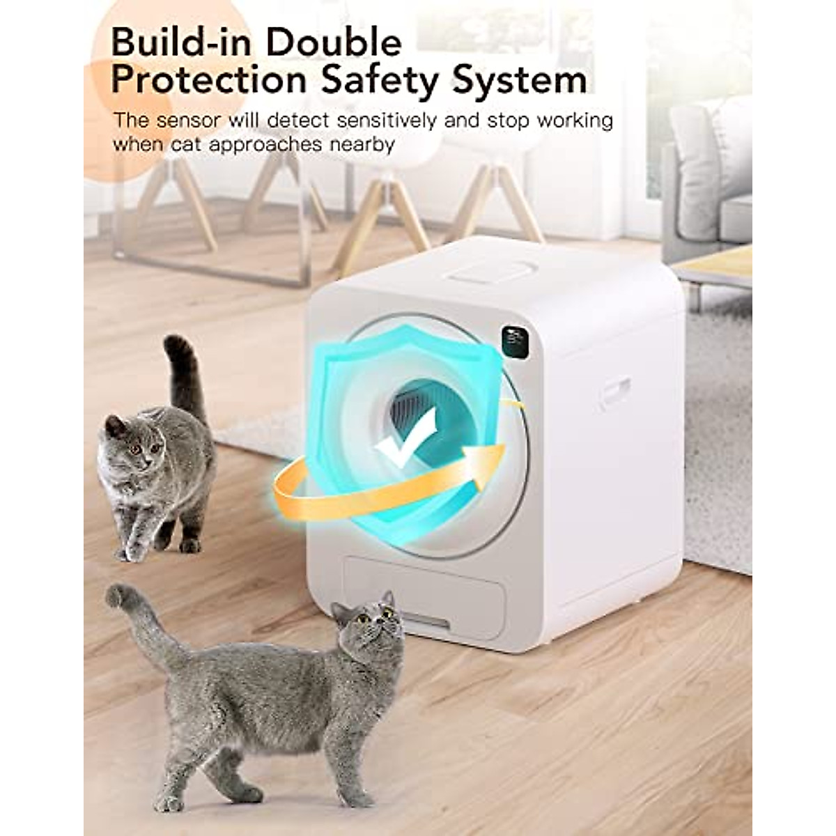 Self Cleaning Cat Litter Box, Automatic Litter Box Wi-Fi Enabled Smart Robort with 24H App Remote Control, Low Noise, Odor Removal, 78L Large Space for Multiple Cats