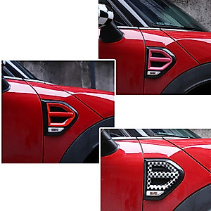Heinmo for Cooper Countryman F60 Auto Outdoor Side Wing Fender Cover Sticker Section Scuttles Sticker Car-Styling Accessories (Grid)