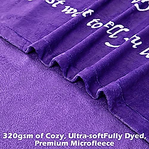LBRO2M Gifts for Mom Blanket from Daughter or Son,I Love You MOM Gift Blankets for Mother,Happy Birthday Mom Gift Ideas,a Soft, Warm Throw Blanket,65"x 50"(Purple)