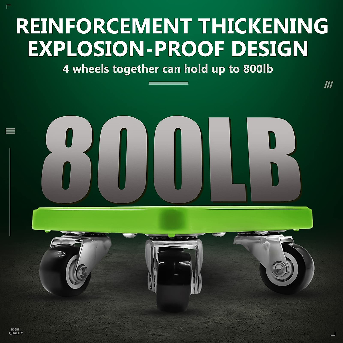 Furniture Mover Dolly with Lifter, 4 Wheel Furniture Dolly 800 LB Load Capacity, 360° Rotation Wheels Moving Dolly,Furniture Lifters for Heavy Furniture,Moving System Roller Set.（Green）