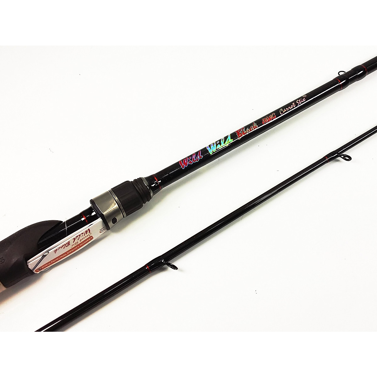 Carrot Stix Collapsible 2 Piece Spinning - Wild Wild Black Fishing Rod Microwave Guides (7' 0" Medium Light)
