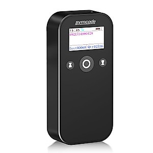 symcode Bluetooth Barcode Scanner with Display Screen Battery Level Time Display Works,Wireless 2D QR Bar Code Reader Scanner for Warehouse Supermarket Library