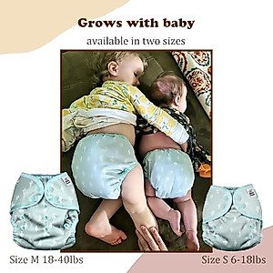 Mama Koala Reusable Adjustable Cloth Diaper Covers with Double Gusset for Girls and Boys, Snap Closure, Size S (Simply Neautrals)