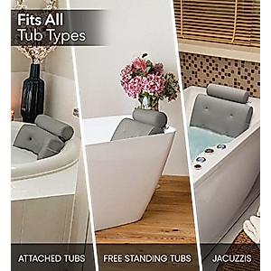 Everlasting Comfort Luxury Bath Pillow - Head, Neck, Back Support Cushion for Bathtub, Spa, Soaking