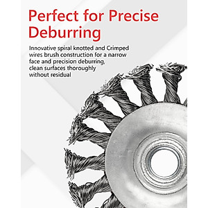 Alffun 4" Wire Wheel Cup Brush for Angle Grinder, 3 Pack Coarse Twisted Knotted Wire Wheel for 4 1/2 Angle Grinder, 5/8 Inch-11 Threaded Arbor for Heavy Cleaning Rust, Stripping and Abrasive