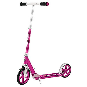 Razor A3 Kick Scooter for Kids – Foldable, Lightweight, Large Wheels, Front Vibration Reducing System, Adjustable Handlebars & A5 LUX Kick Scooter - Pink - FFP,38.6 Inch