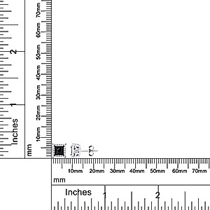 1/4 ctw Black Natural Diamond Square Frame Halo Cluster Miracle-Set Stud Earrings Womens 14k White Gold Over Sterling Silver (Black Color, I2-I3 Clarity, 0.25 Cttw)