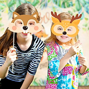 35 PCS Woodland Animal Photo Booth Props Wild One Camping Forest Theme Party Favors Decorations for Woodland Creatures Baby Shower Birthday Party Supplies