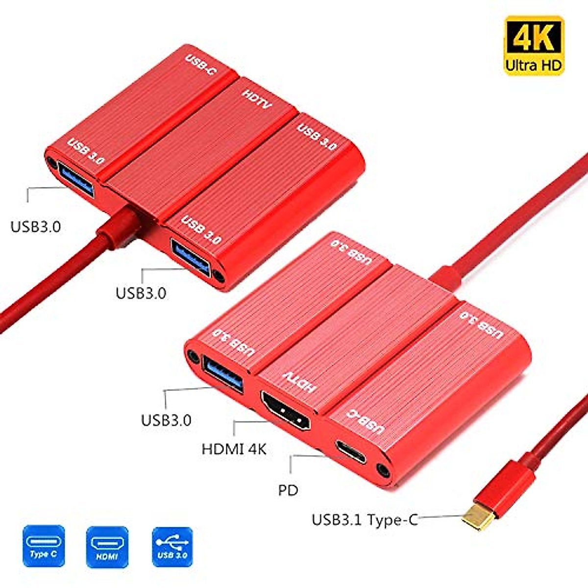 USB C 5 in 1 Adapter, YMY USB Type-C Hub to 4K HDMI, USB3.0 and USB C PD Charging Compatible for Apple MacBook Pro, Dell XPS,Chromebook Pixel, Lumia950 (5-in-1, Black)