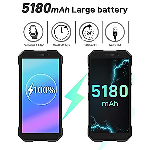 DOOGEE Android 12 Rugged Smartphone - 2022 S61 Rugged Phone - 20MP Night Vision Camera - 6GB+64GB - IP68 Waterproof Unlocked Cell Phone Outdoor- 5180mAh Battery - 6.0" IPS HD- Dual SIM 4G (Frosted)