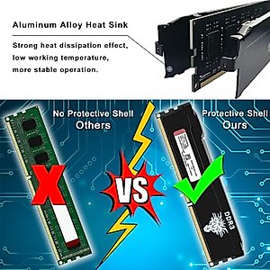Yongxinsheng 16GB (8GBx2) DDR3 1866MHz (PC3 14900) CL13 Desktop Memory 240Pins 1.5V Non-ECC Unbuffered Ddr3 UDIMM RAM - Black