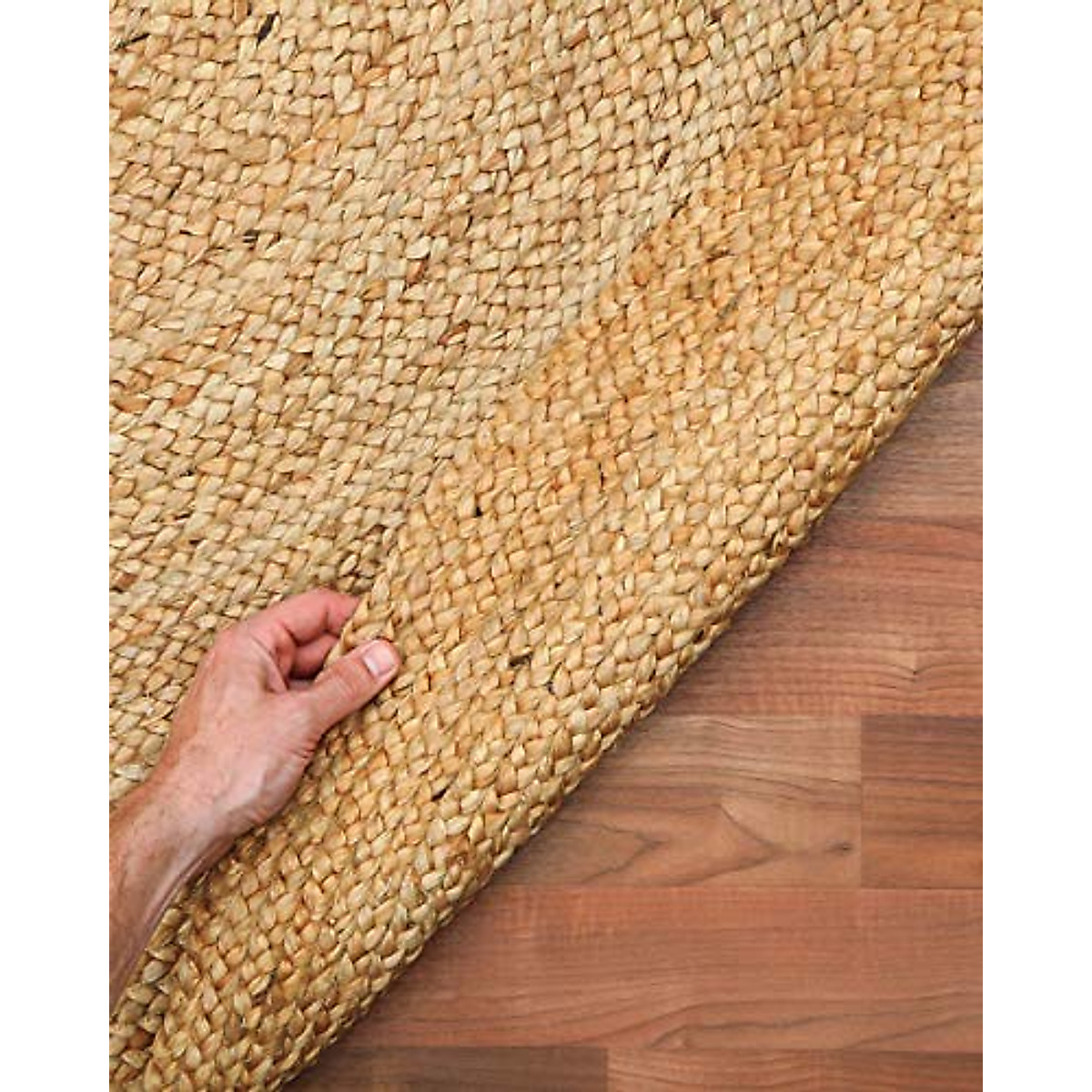 Natural Area Rugs - Round Jute Rug, Elsinore Collection, Hand Braided, Earth Friendly Natural Fiber Rug, Handmade & Reversible, Beige Round Area Rugs 6ft, Elegantly Hand Crafted Large Area Rugs