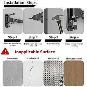 Danpoo Clothes Drying Rack Foldable Wall Mounted Laundry Drying Rack Clothing Coat Hanger Clothes Dryer Black