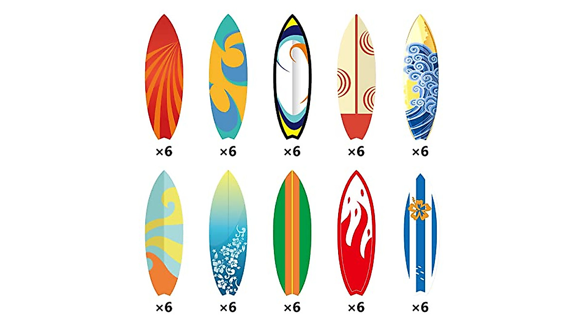 60 Pieces Surfboards Cutouts - Tropical Beach Decorations for Summer