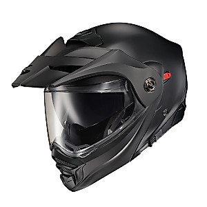 ScorpionEXO AT960 Modular Adventure Street Adult Motorcycle Helmet with Bluetooth Ready Speaker Pockets DOT ECE Approved (Solid Matte Black Medium)
