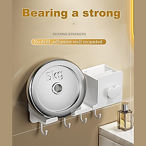 PIANYEATS Adhesive Hands Free Wall Mounted No Drilling Blow Hair Dryer Holder Stand Rack Frame Hanger Shelf Hook toll Organizer Storage for Bathroom