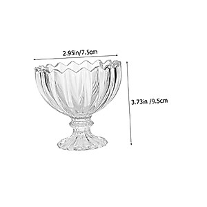 SEWOART 2Pcs ice cream cup ice cream serving cup Milk Jars Pudding cups Jam Jars finesse mousse tiramisu appetizer cup Mousse Jars footed tulip bowls Food Jar salad bowl mousse cup Glass