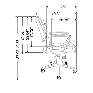 Brenton Studio® Mayhart Vinyl Mid-Back Chair, Black