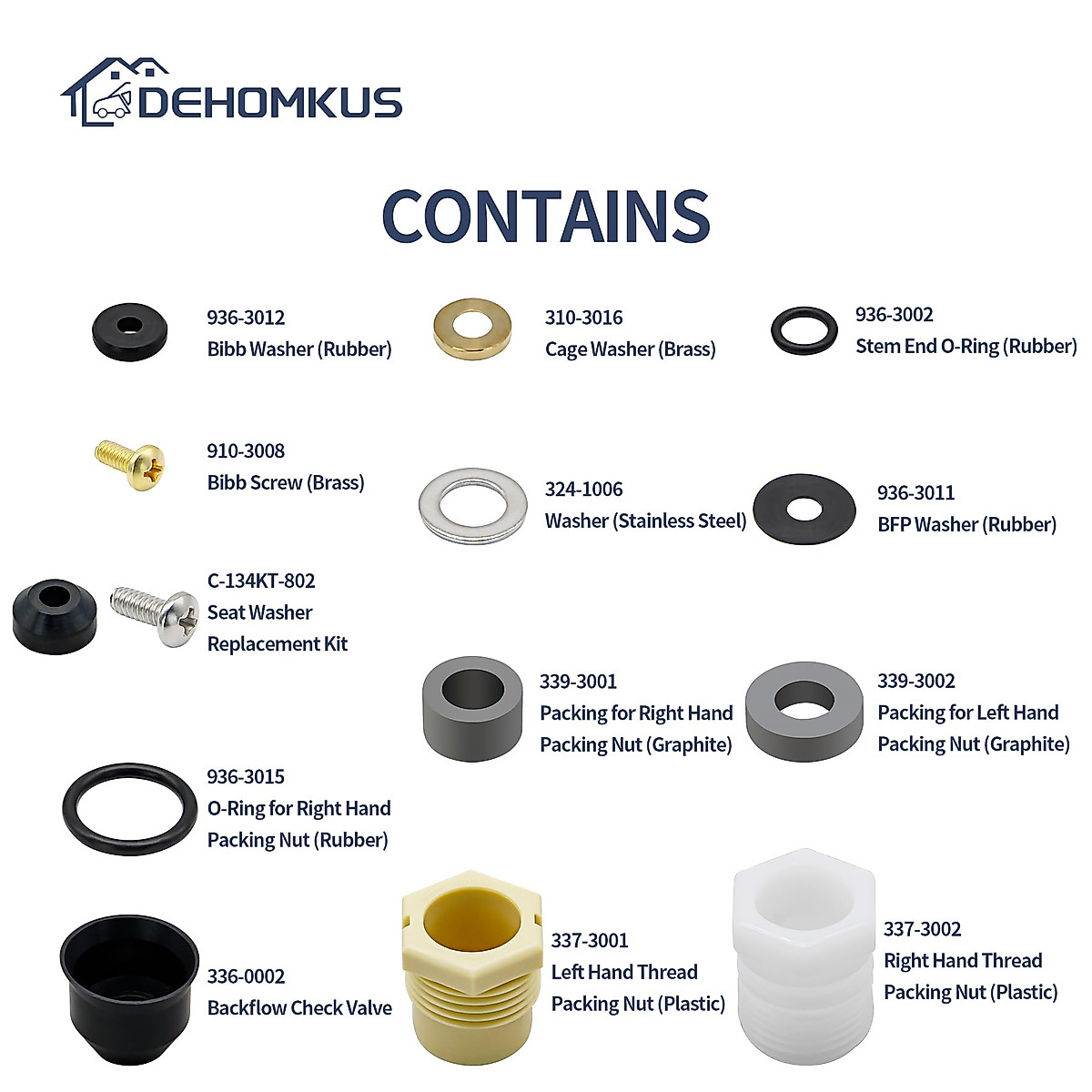 DEHOMKUS 630-7755 Wall Hydrant Repair Kit Compatible with Mansfield Prier Faucet Repair Kit 300 400 500 Series Replacement Pressure Vacuum Breaker Outdoor Faucet Wall Hydrants