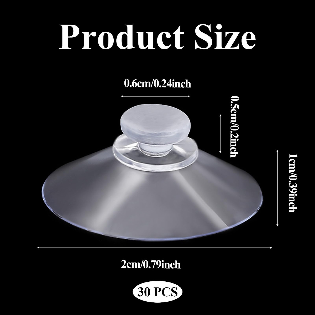 Suction Cups, 30 Pcs 20mm Clear PVC Plastic Mini Suction Cups for Glass Without Hooks, Small Anti Slip Suction Pads Round Glass Table Top Suckers for Home Kitchen Bathroom Window Mirror Glass Door