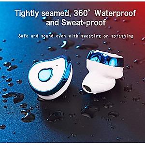 KENKUO Wireless Earbuds, Powerful Customized Sound and Premium Deep Bass, Built-in 4 Mic, Button Control, IPX6 Waterproof Bluetooth Earbuds, Earphones Compatible with Android & iPhone, Purple