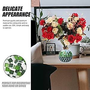 FOMIYES Home Decor Decor Decor 1 Set of DIY Handmade Flower Vase Dried Flower Mosaic Vase Mosaic Tiles Crafts Table Centerpiece Vase Mosaic Making Supplies for Kids Adults DIY Crafts Green Home