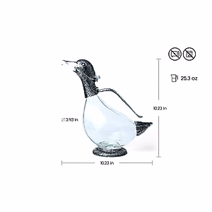 Rigeli Regent Silverplated Duck Decanter 25.3 oz, 750ml Red Wine Carafe, Wine Gift, Wine Accessories Decanter for Wine, Men/Women's Good Gift on Special Day