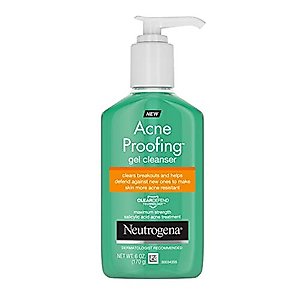 Neutrogena Acne Proofing Daily Facial Gel Cleanser with Salicylic Acid Acne Medicine, Oil-Free Acne-Fighting Face Wash, 6 oz